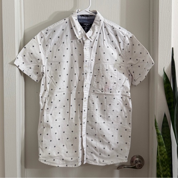 Forever 21 | Shirts | Forever 2 White And Black Polka Dot Mens Shirt ...